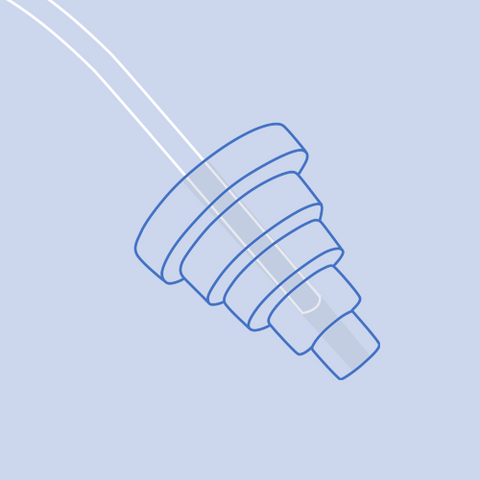 Column Connector to 1/8"OD tubing, female luer to 30/60mL column, PP ...