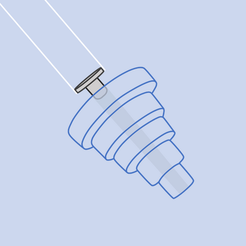 Column Connector to 1/8"OD tubing, female luer to 30/60mL column, PP ...