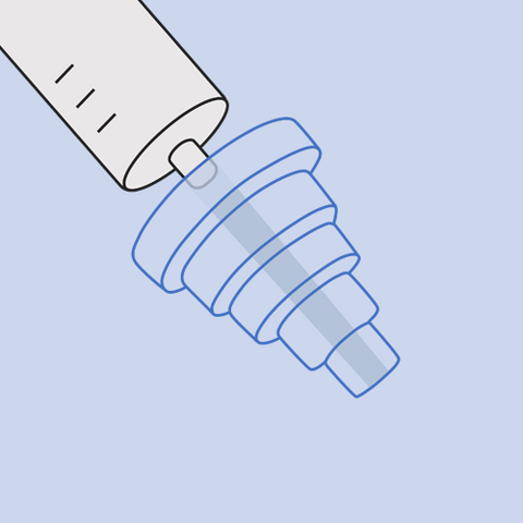 Column Connector to 1/8"OD tubing, female luer to 30/60mL column, PP ...